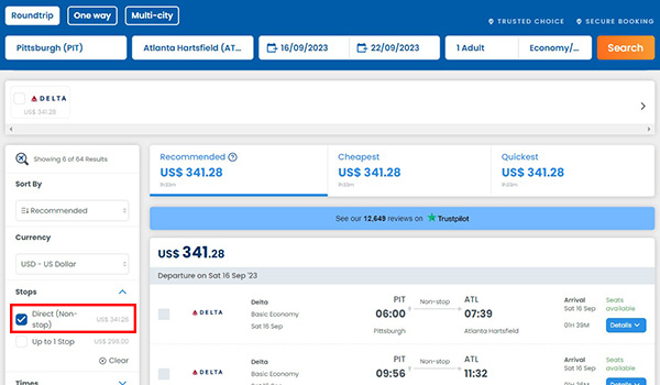 Search & Book Direct Flights from Pittsburgh | 600 + Airlines